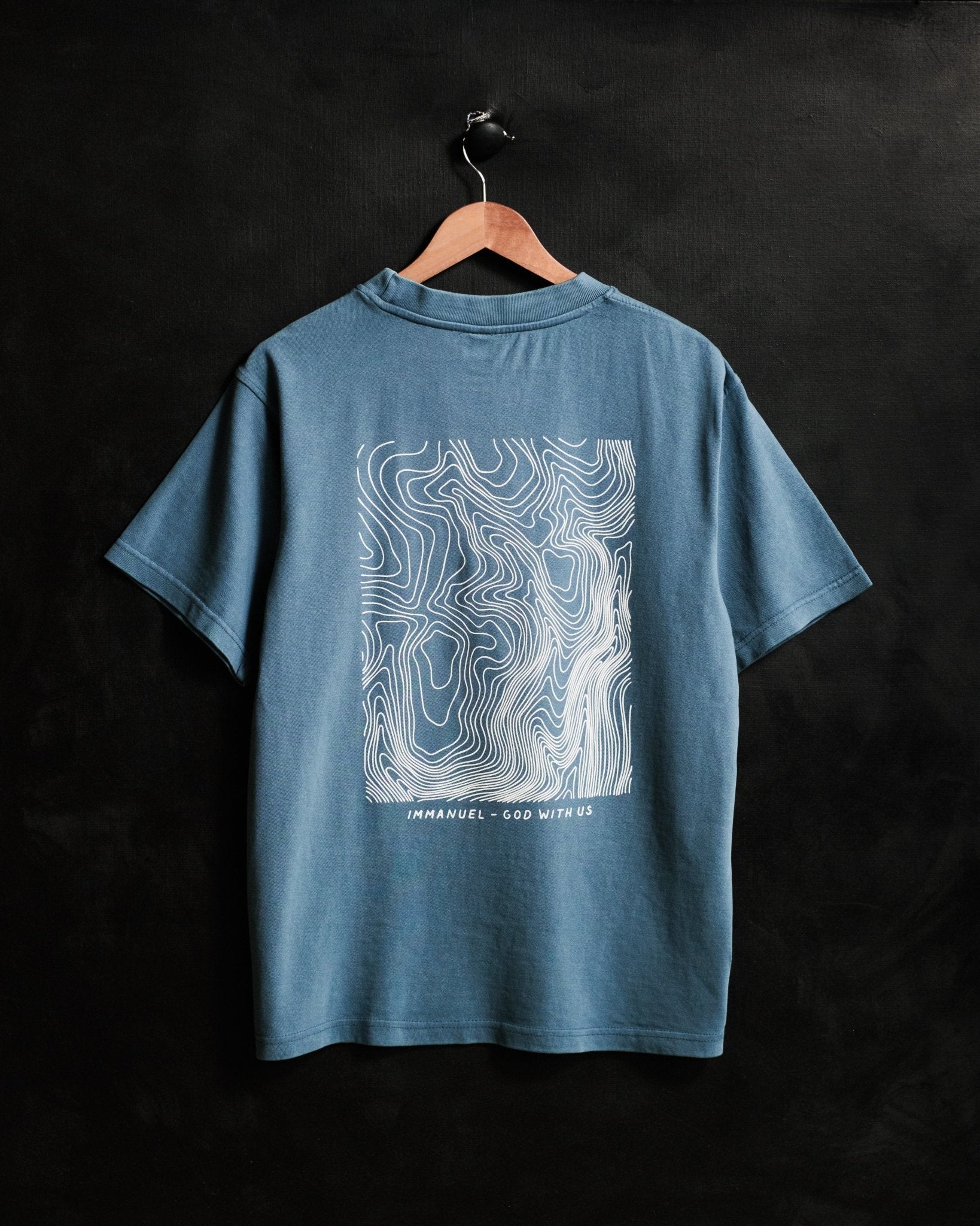 "Immanuel - Where Jesus Walked" Faded Blue Heavyweight Tee ...
