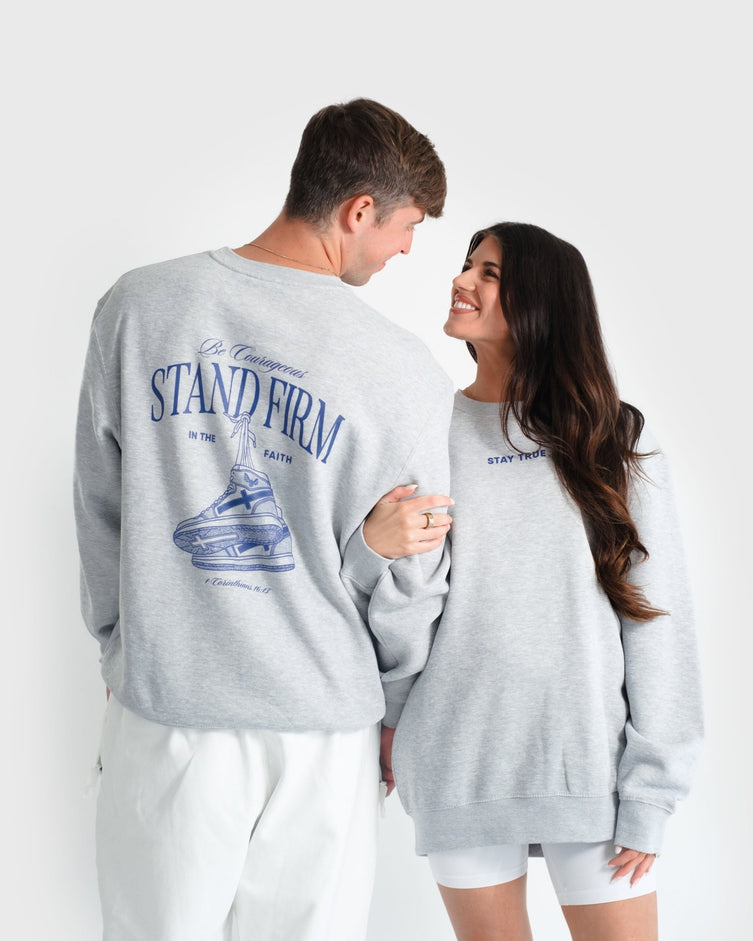 "Stand Firm X Stay True" Heather Grey Crewneck (Clear-Out ...